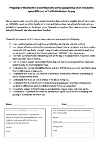 Patient checklist and consent – coils – The Writtle Surgery